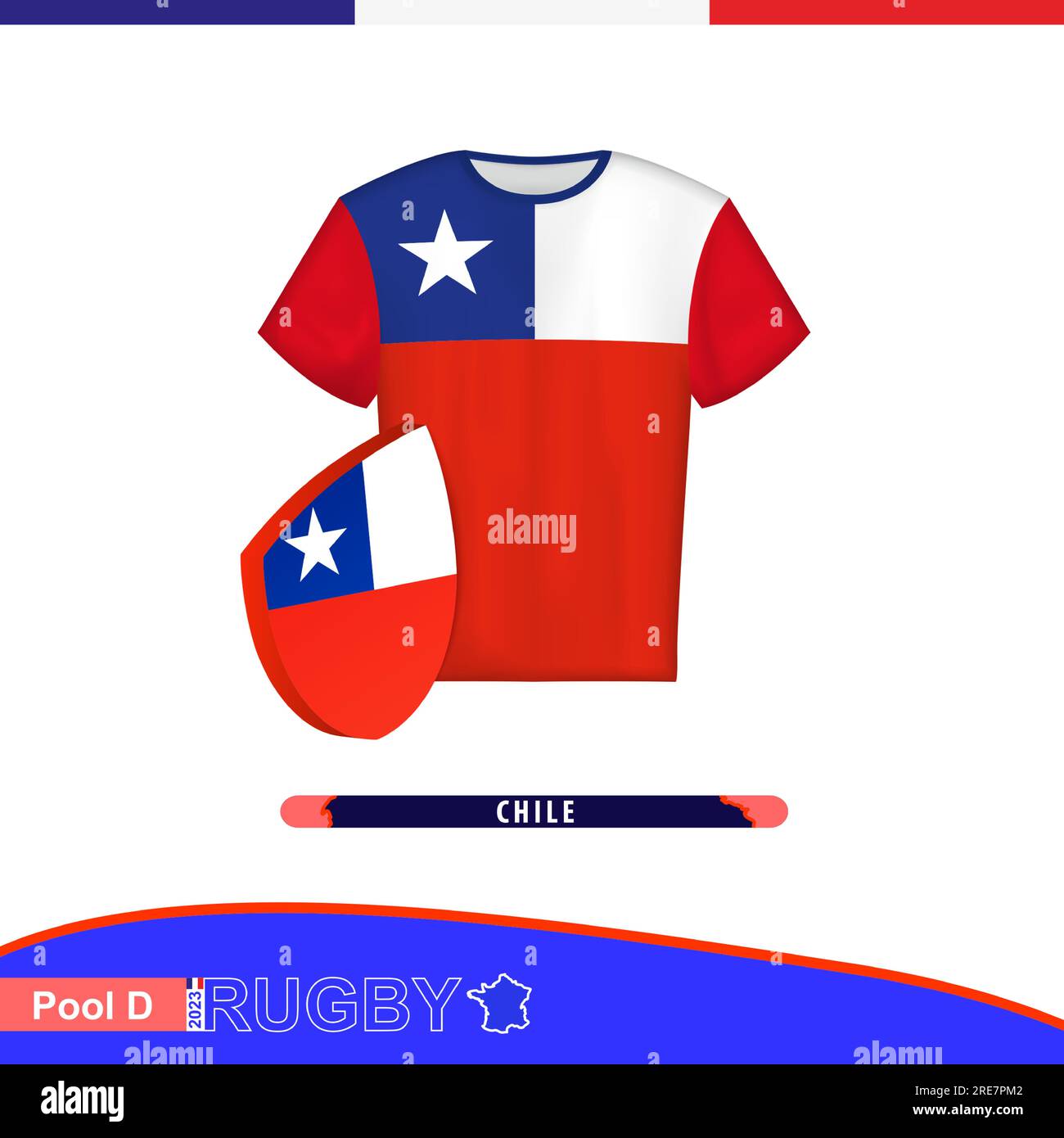 Rugby jersey of Chile national team with flag. Vector illustration ...