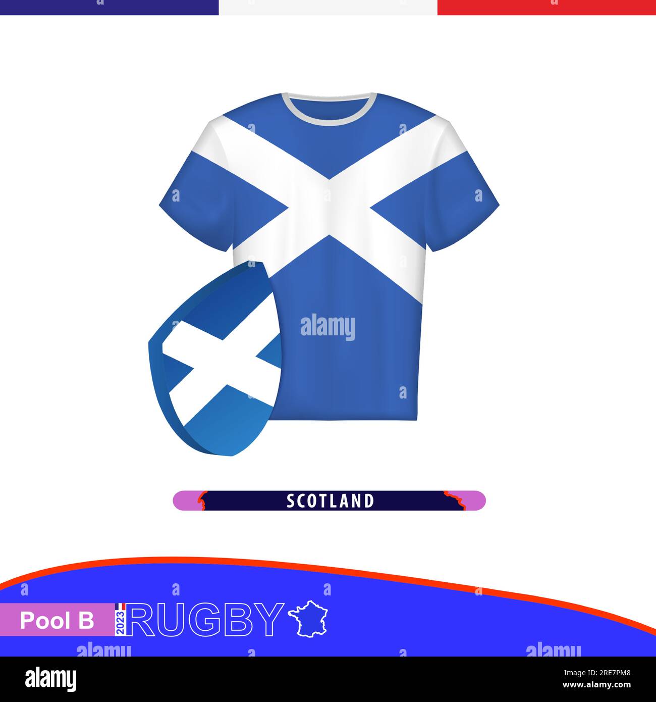 Rugby jersey of Scotland national team with flag. Vector illustration ...