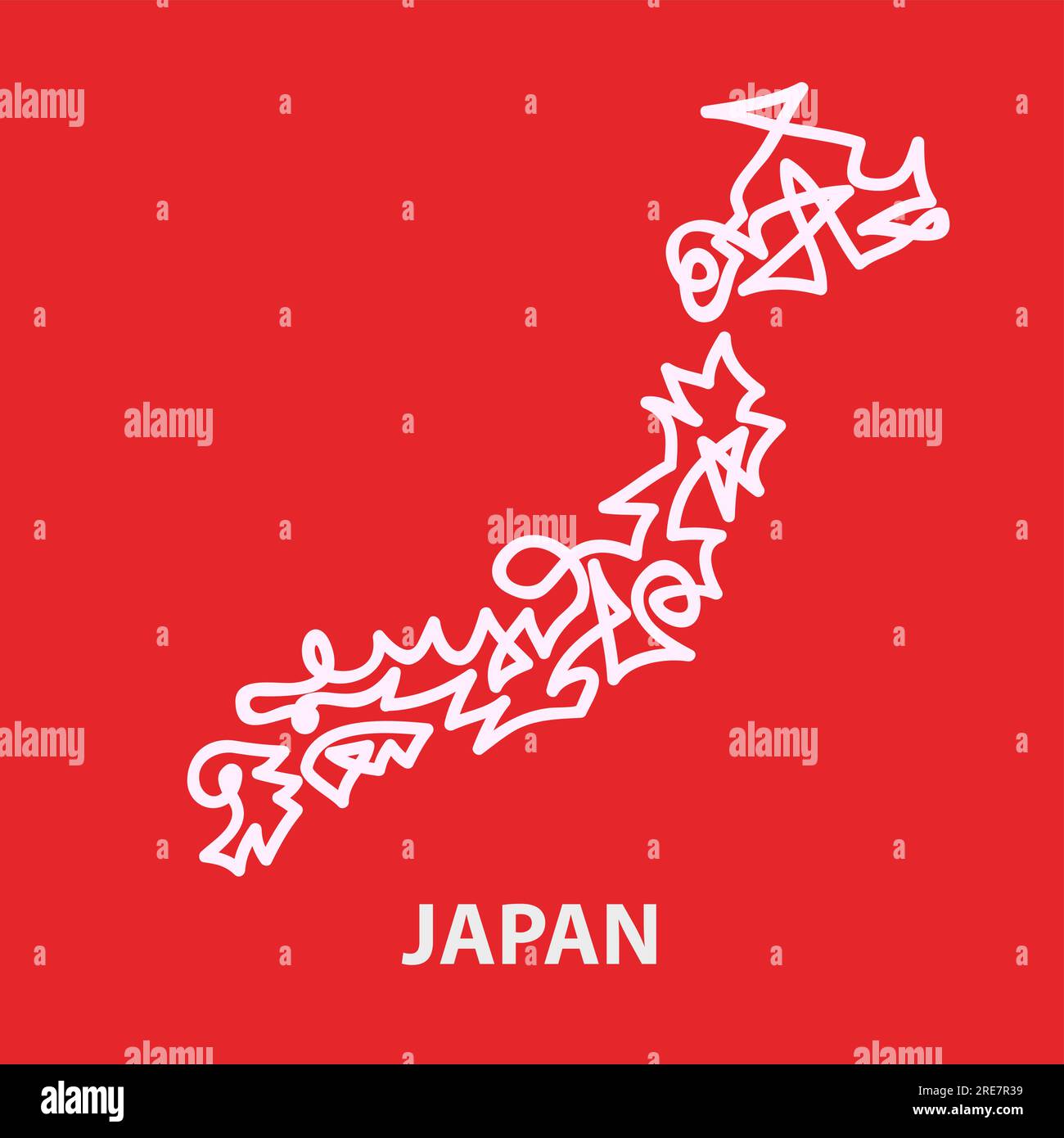 Abstract stroke map of Japan for rugby tournament. Vector illustration ...