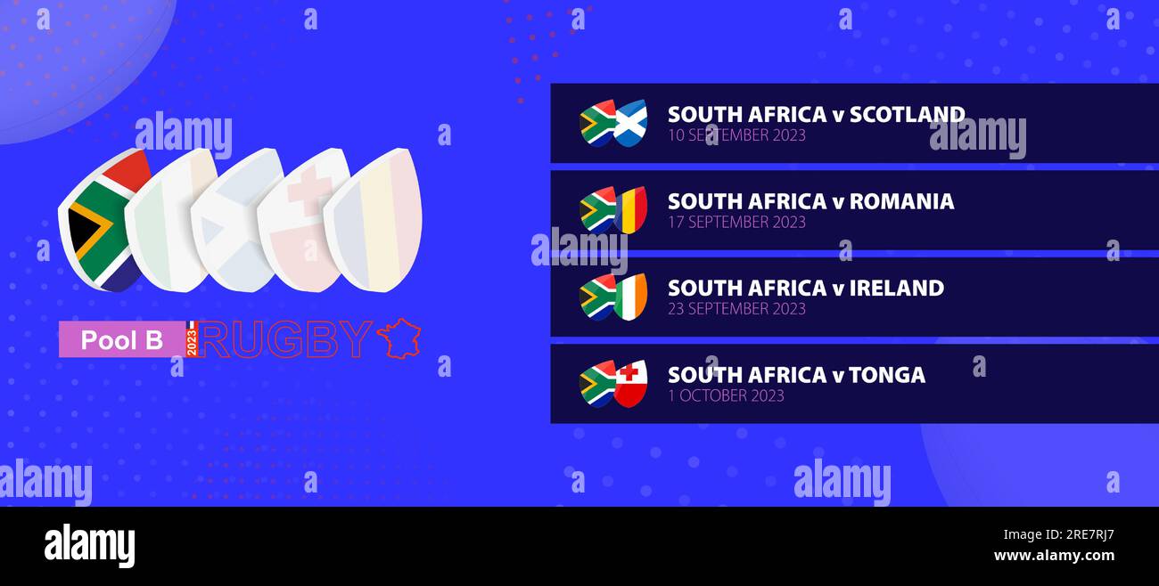 South Africa rugby national team schedule matches in group stage of ...