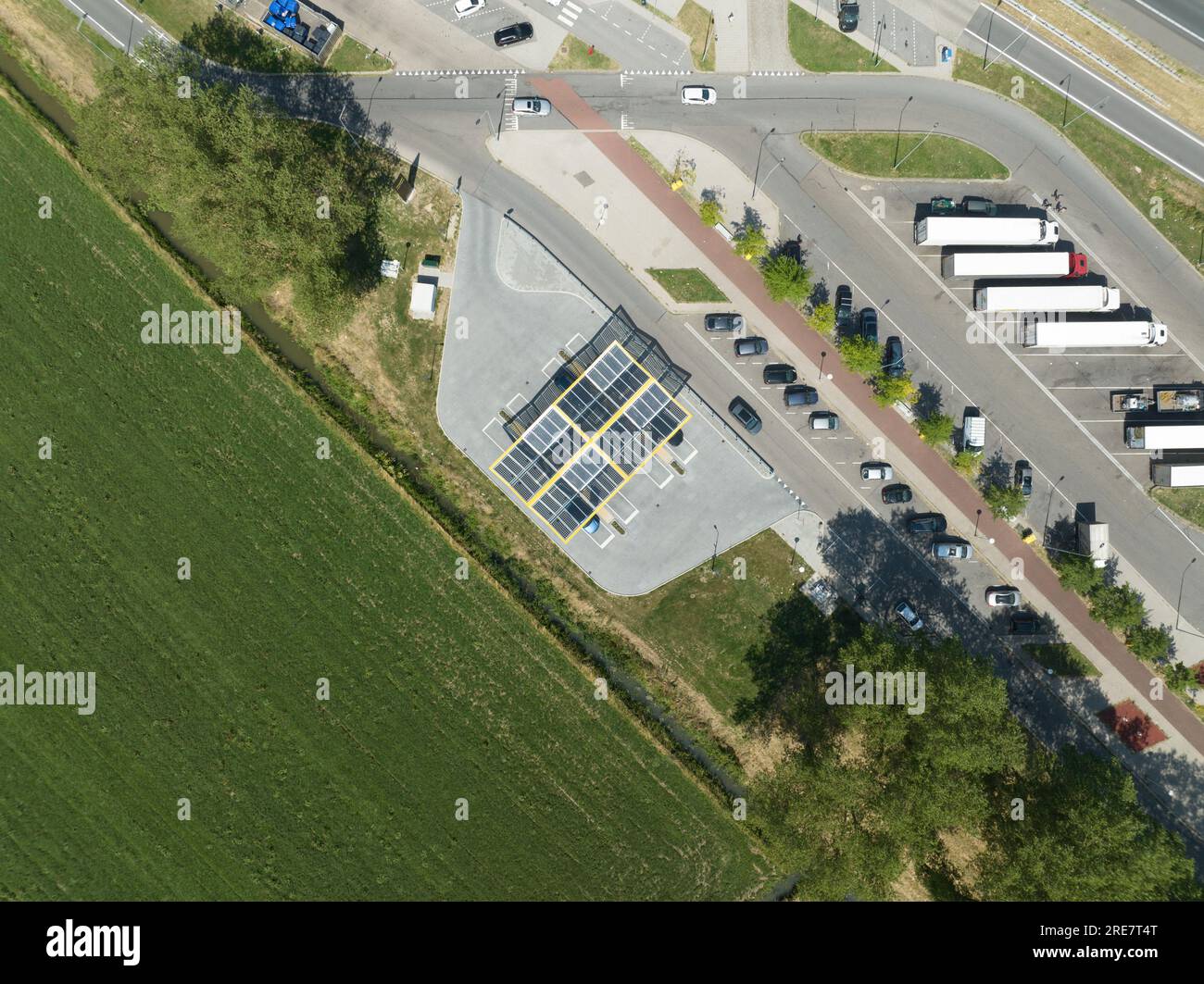 Aerial ev charging view hi-res stock photography and images - Alamy