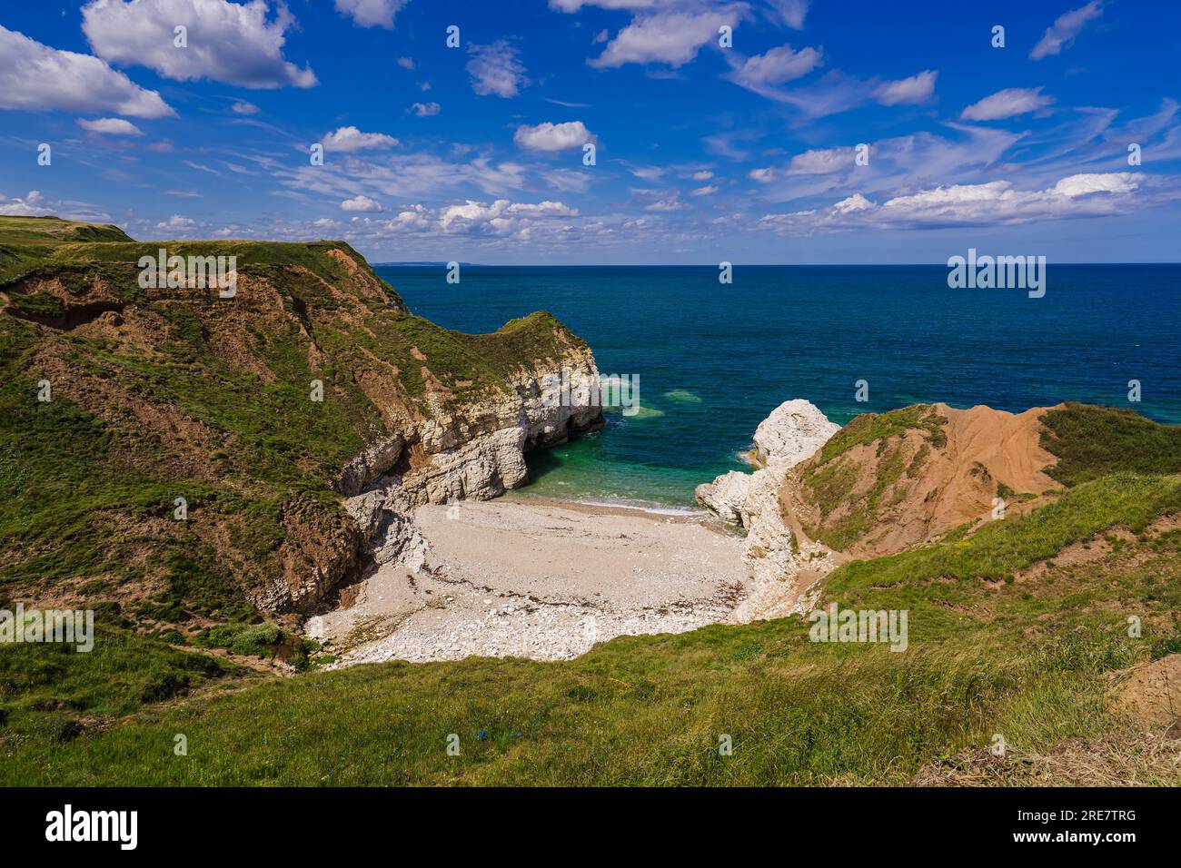 The pristine beach and cove at Little Thornwick Bay, seen from the ...