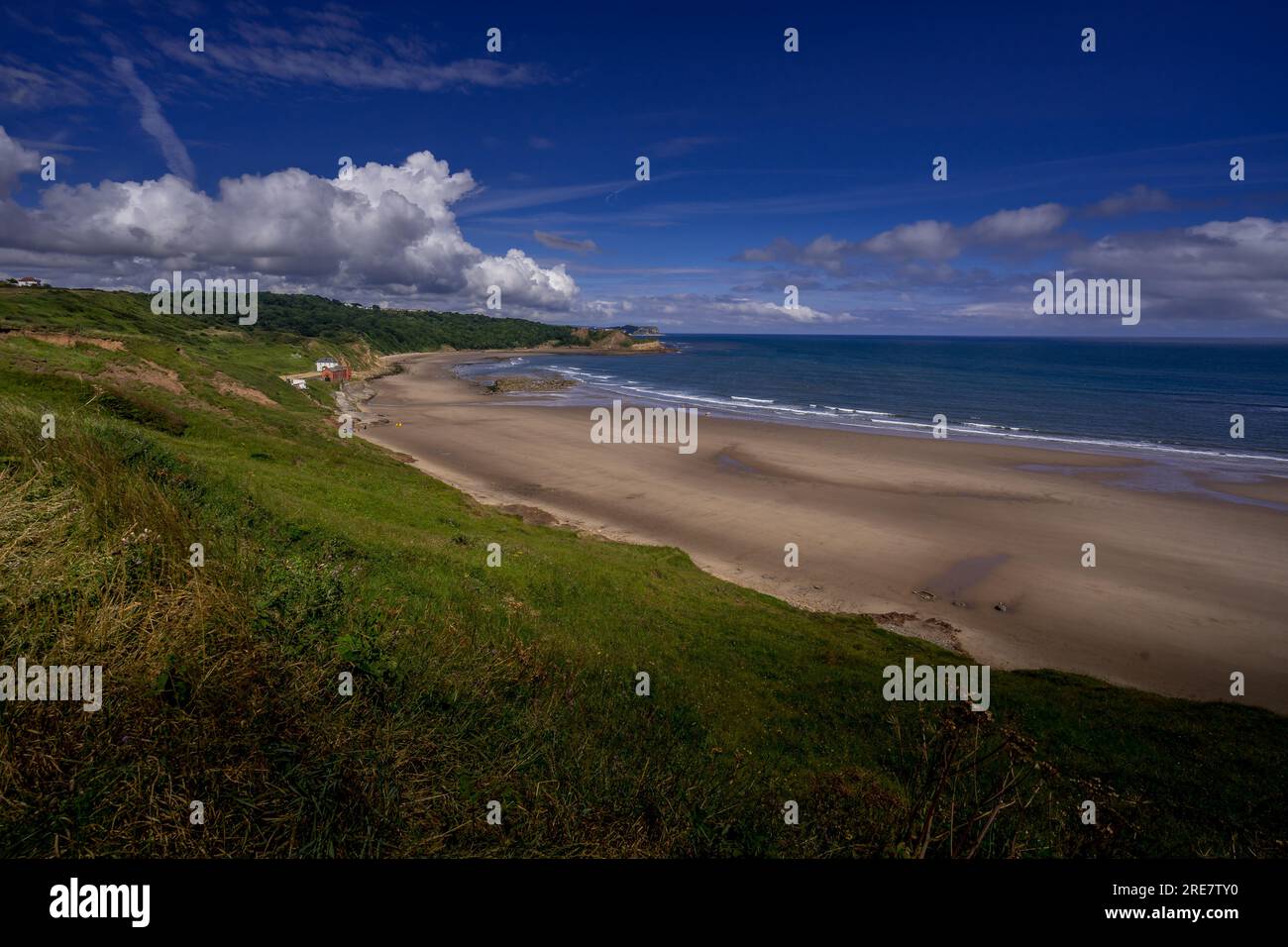 The view of Cayton Bay from the cliffs at the southern end of the bay ...