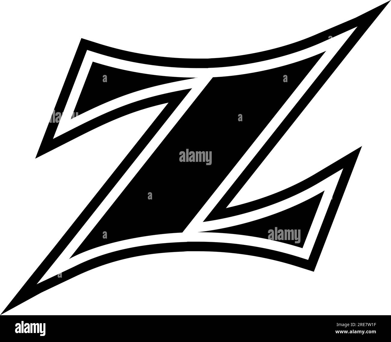Black Arc Shaped Letter Z Icon on a White Background Stock Vector Image ...