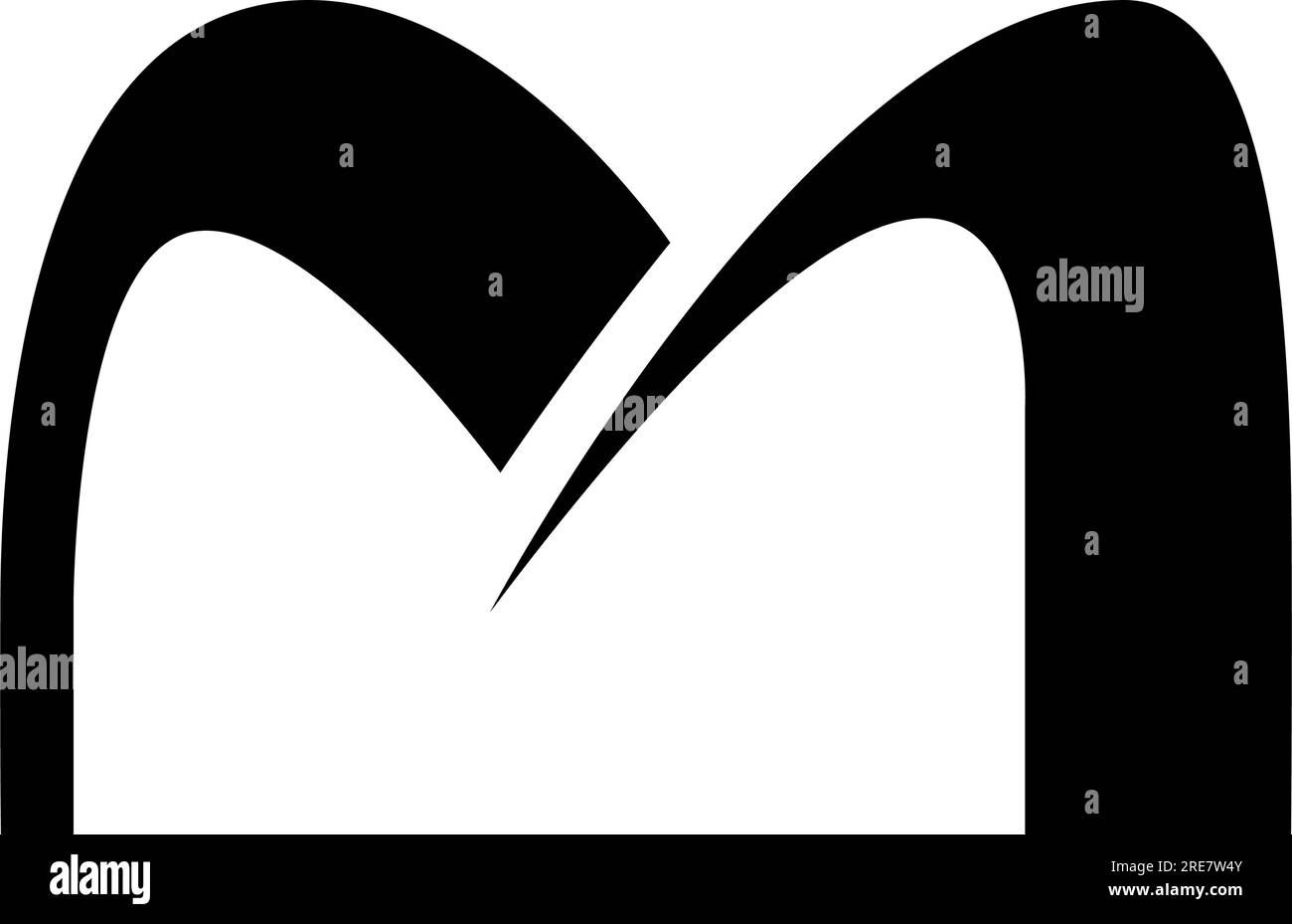 Black Arch Shaped Letter M Icon on a White Background Stock Vector ...