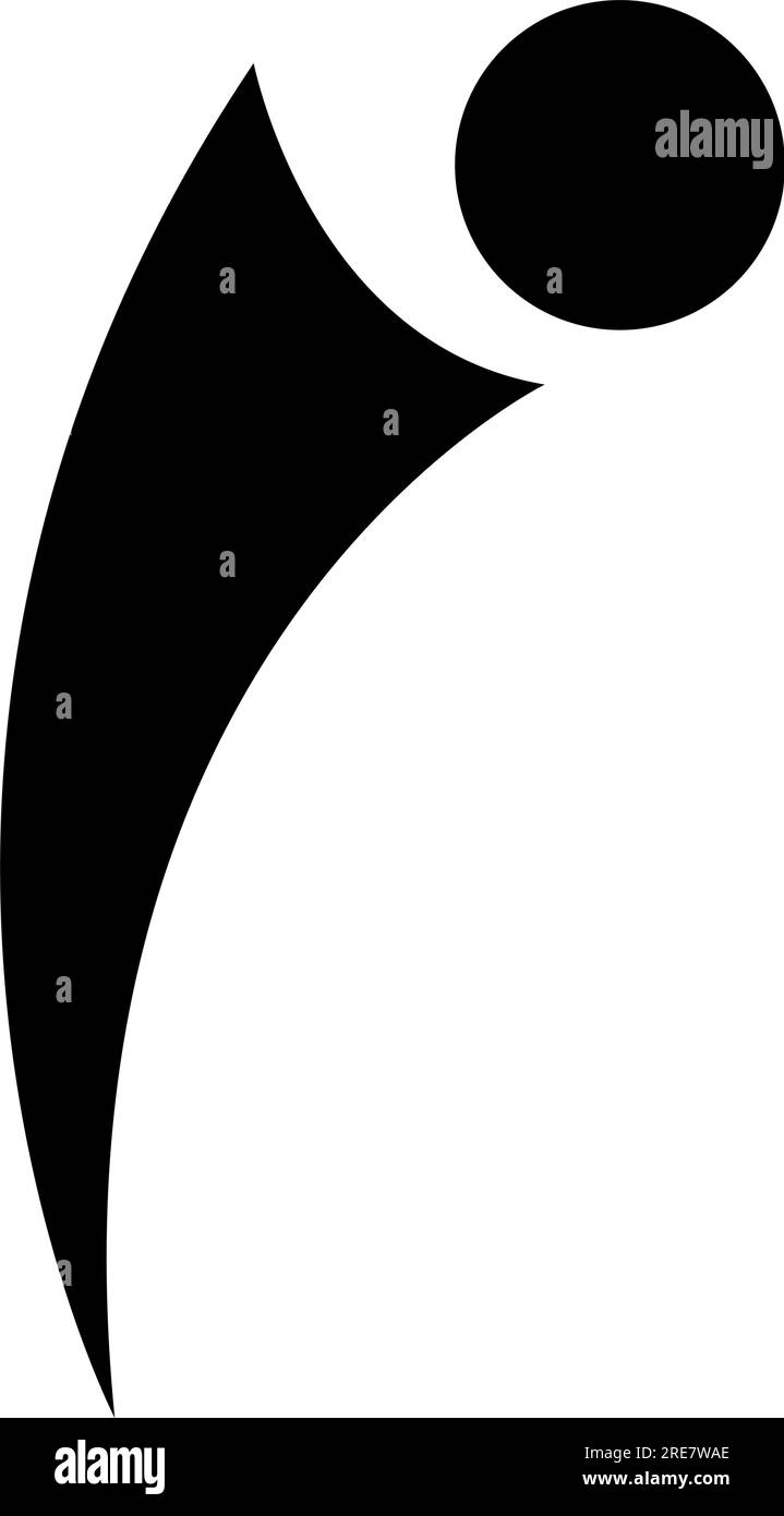 Black Bowing Person Shaped Letter I Icon on a White Background Stock ...