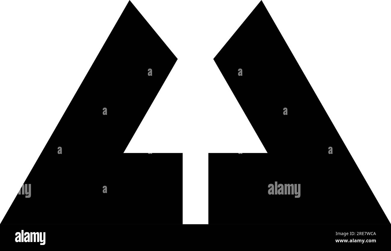 Black Bold Letter U Icon with Straight Lines on a White Background ...