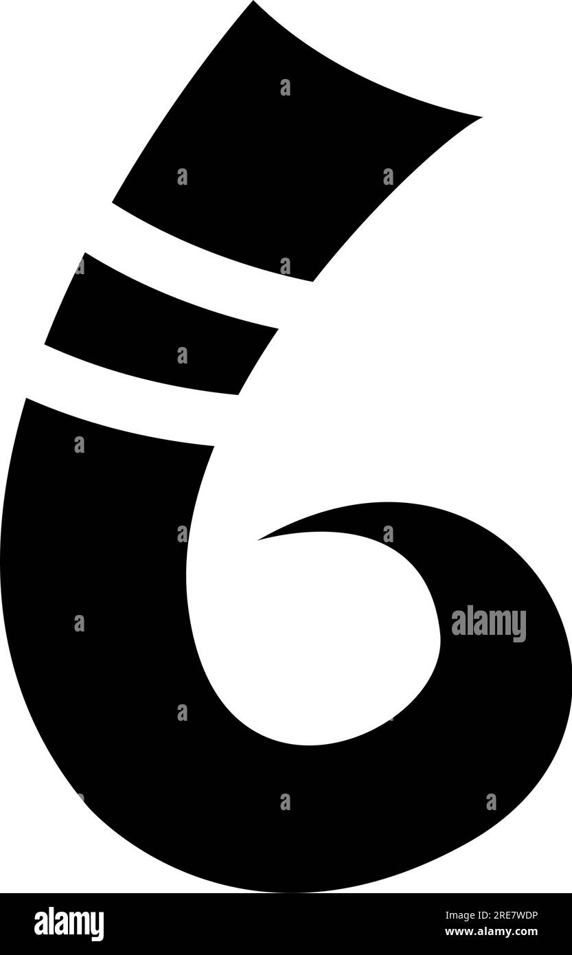 Black Curly Spike Shape Letter B Icon on a White Background Stock ...
