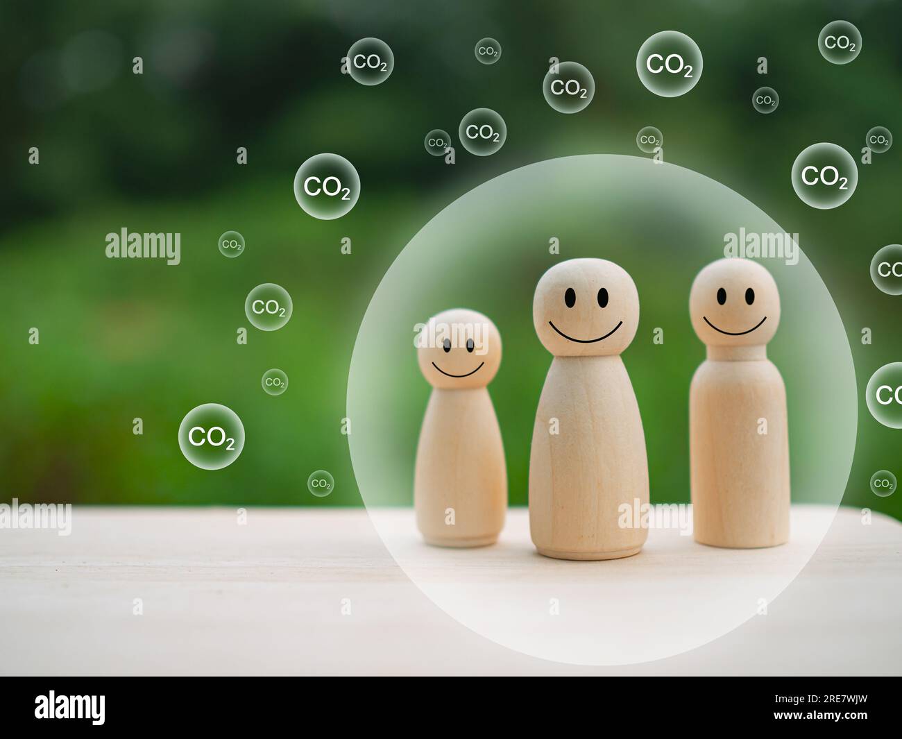 CO2 emission reduction concept, clean and friendly environment without ...