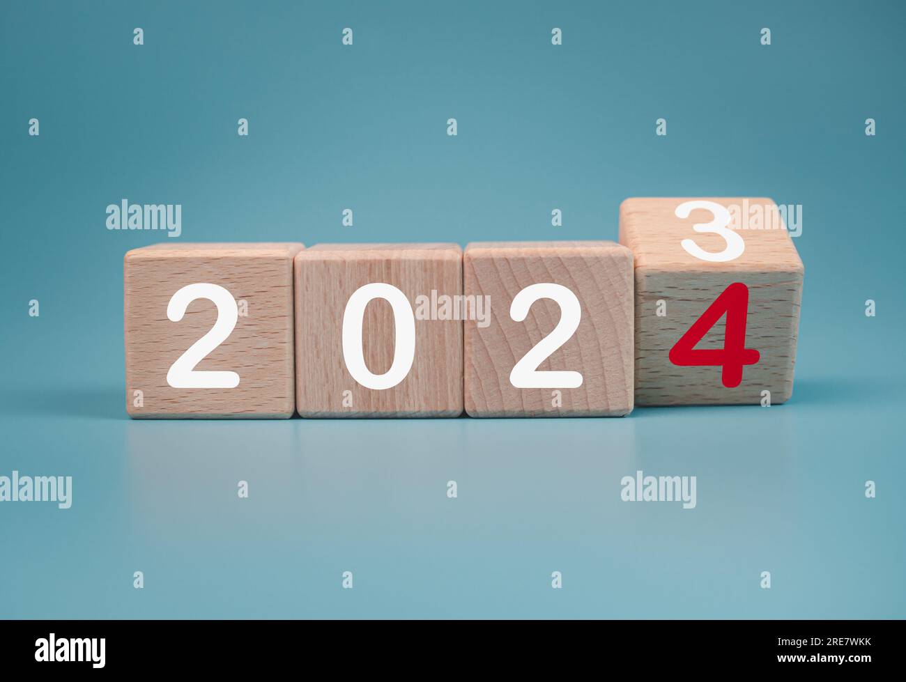 Wooden blocks lined up with the letters 2024. Represents the goal ...