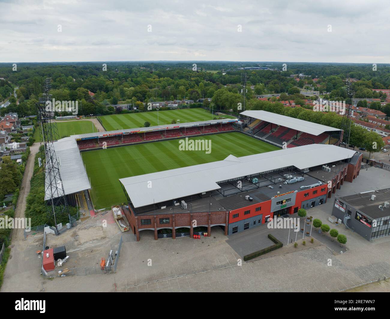 Deventer, 19th of July, 2023,The Netherlands. Aerial view on the ...