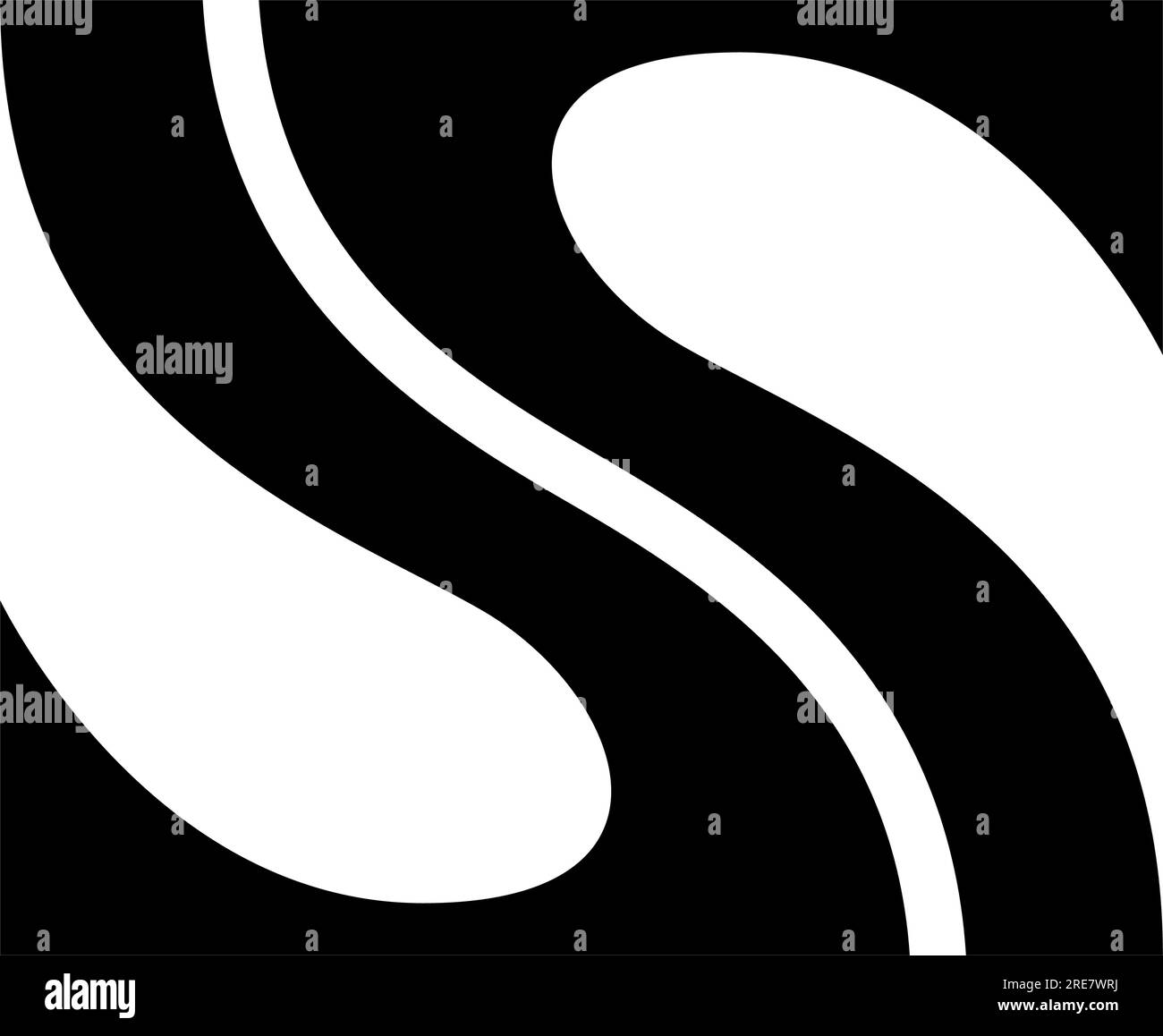 Black Fish Fin Shaped Letter S Icon on a White Background Stock Vector ...