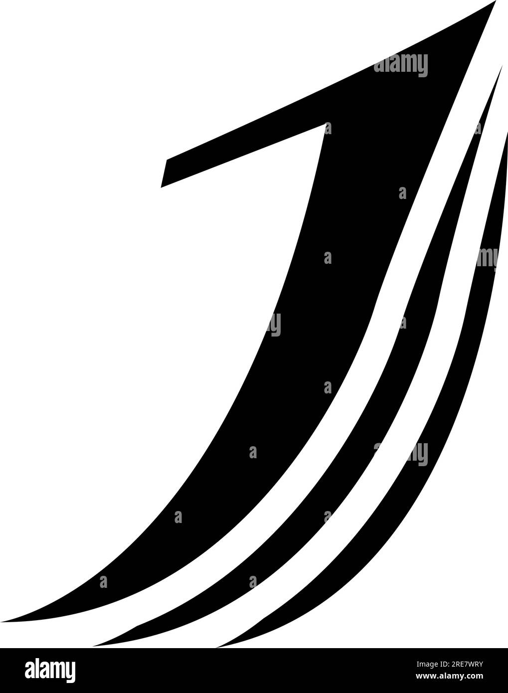 Black Layered Letter J Icon on a White Background Stock Vector Image ...