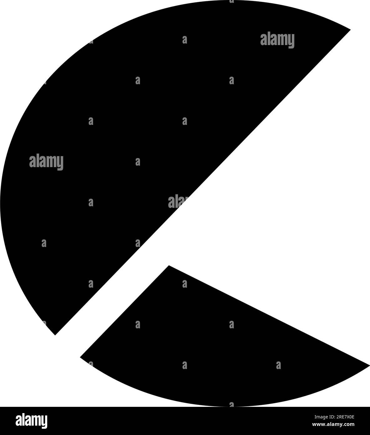 Black Letter C Icon with Half Circles on a White Background Stock ...