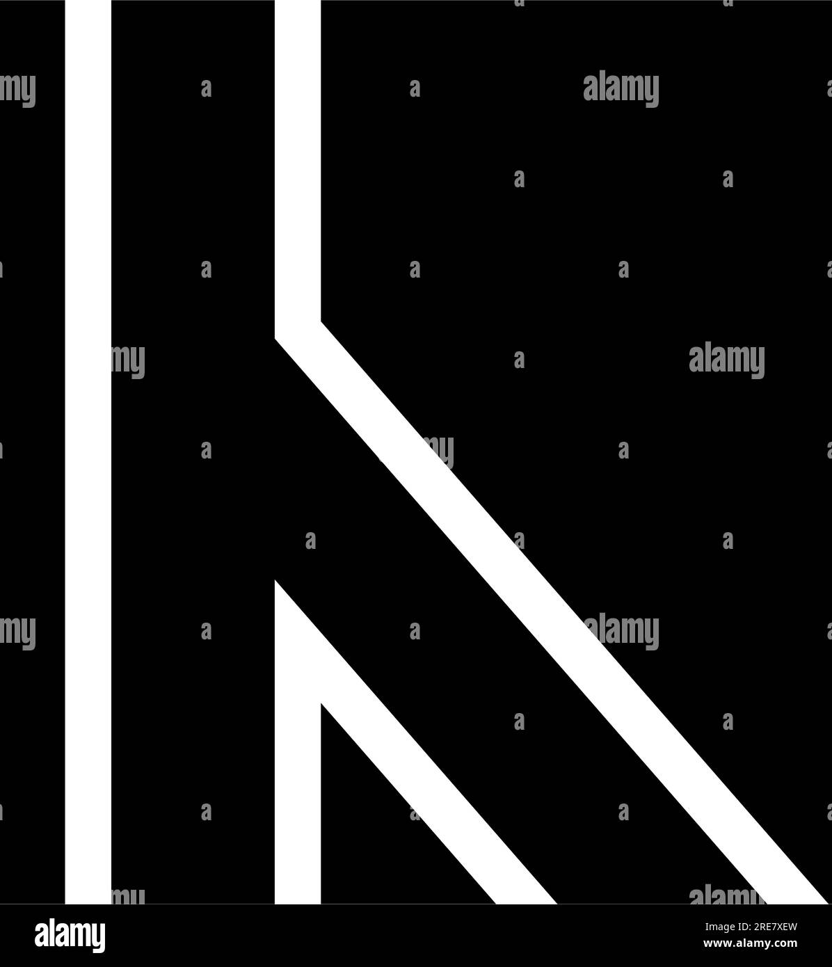 Black Letter H Icon with Straight Lines on a White Background Stock ...