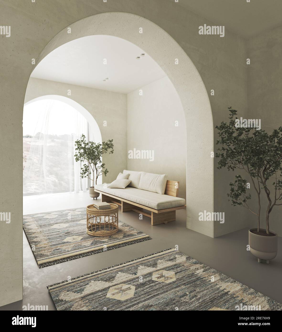 Empty Living Room Arch