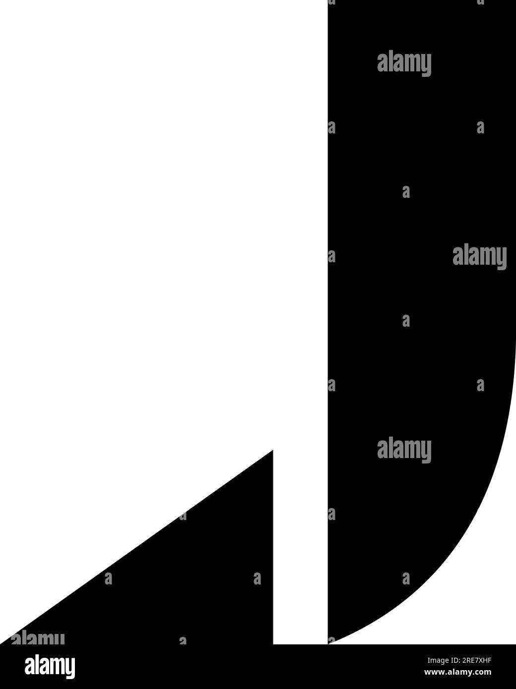 Black Letter J Icon with a Triangular Tip on a White Background Stock ...
