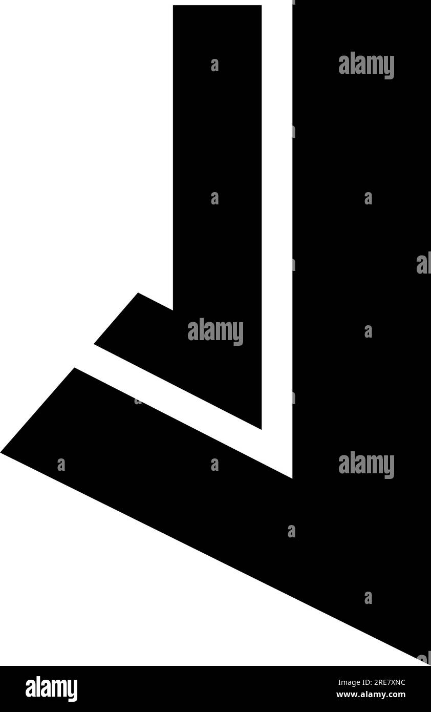 Black Letter J Icon with Straight Lines on a White Background Stock ...