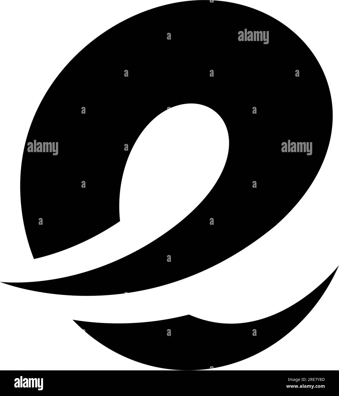 Black Lowercase Letter E Icon with Soft Spiky Curves on a White ...