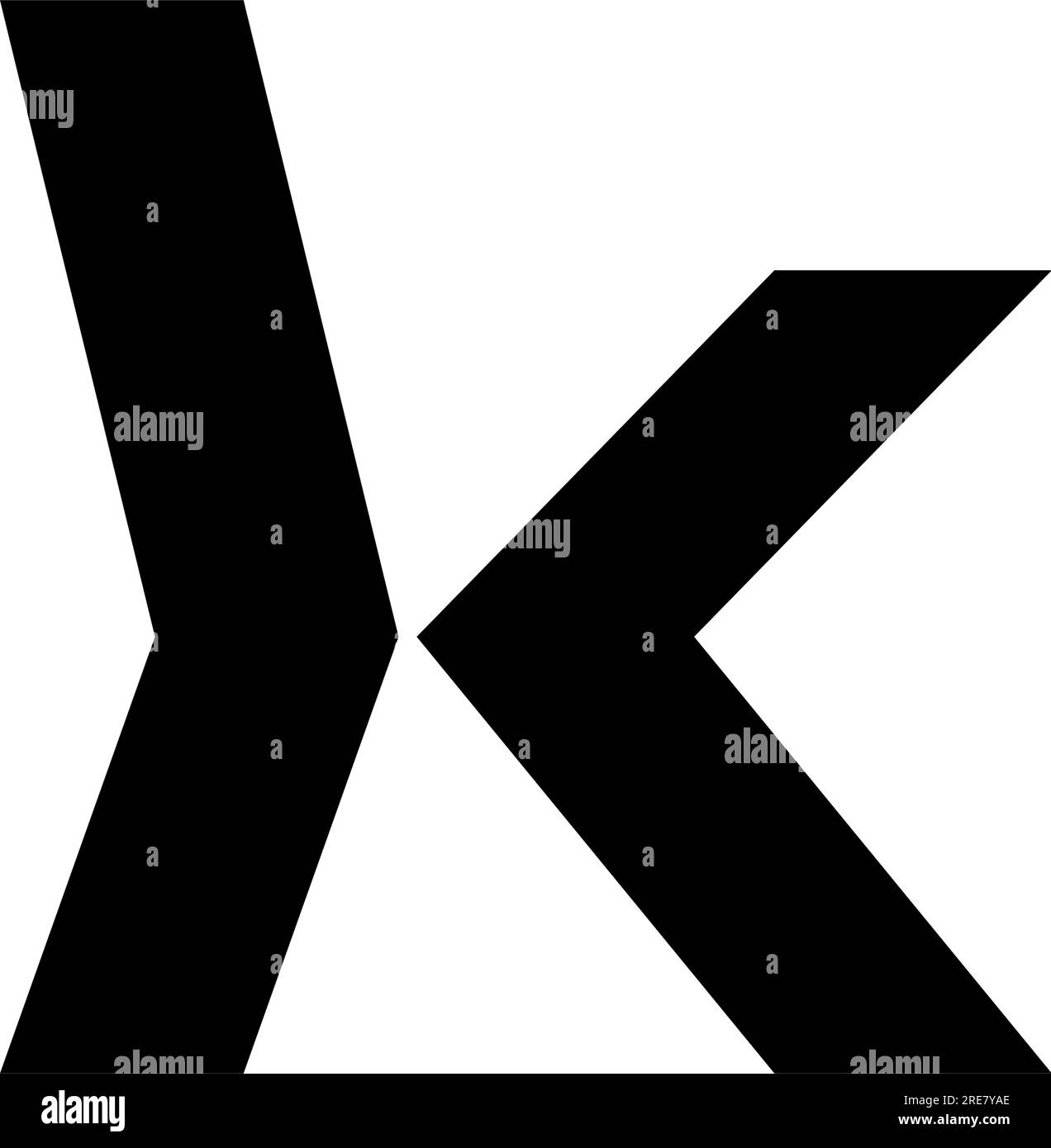 Black Lowercase Arrow Shaped Letter K Icon on a White Background Stock ...