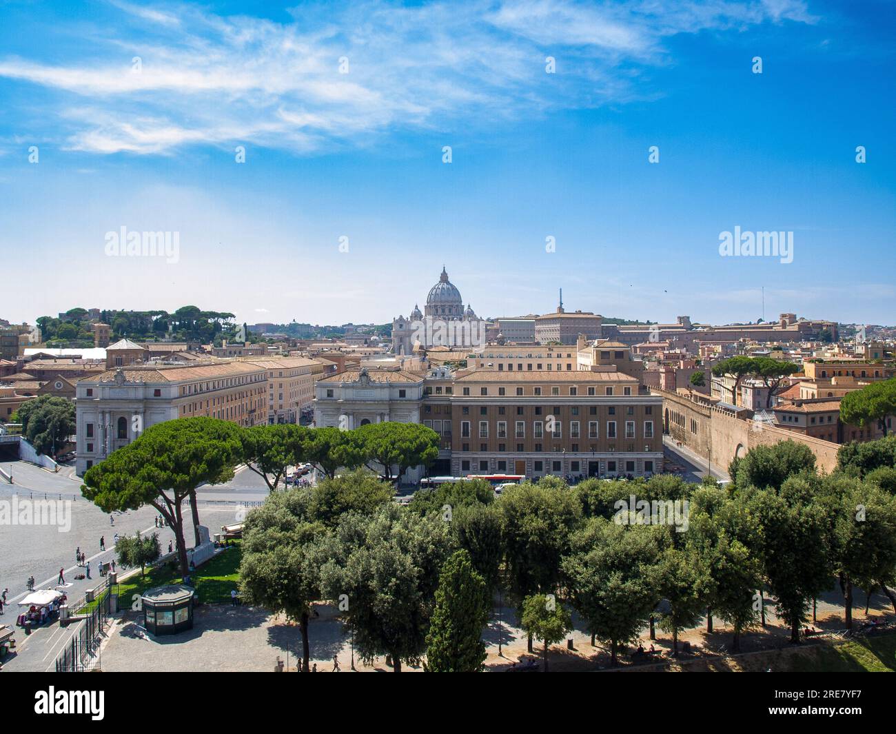 rome, cityscape, streets, summer, sunlight, blue, blue sky, piazza de ...