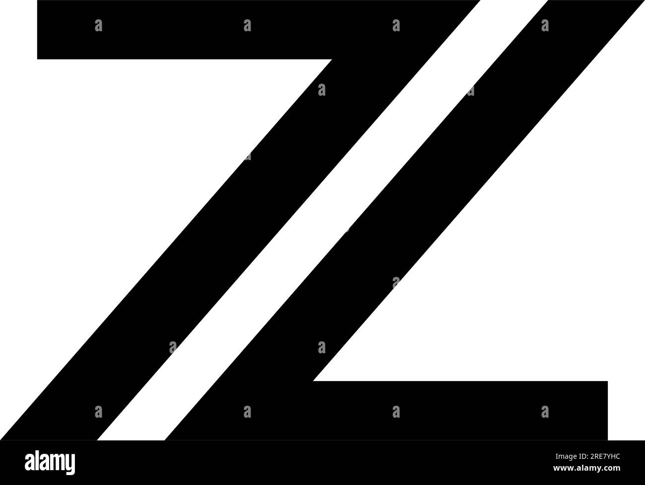 Black Number 7 Shaped Letter Z Icon on a White Background Stock Vector ...