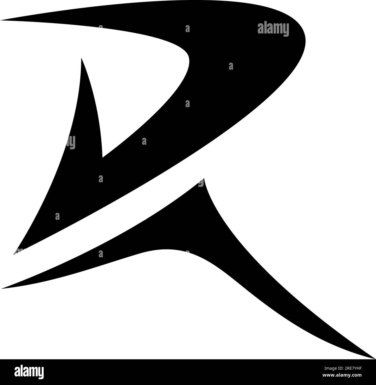 Black Pointy Tipped Letter R Icon on a White Background Stock Vector ...