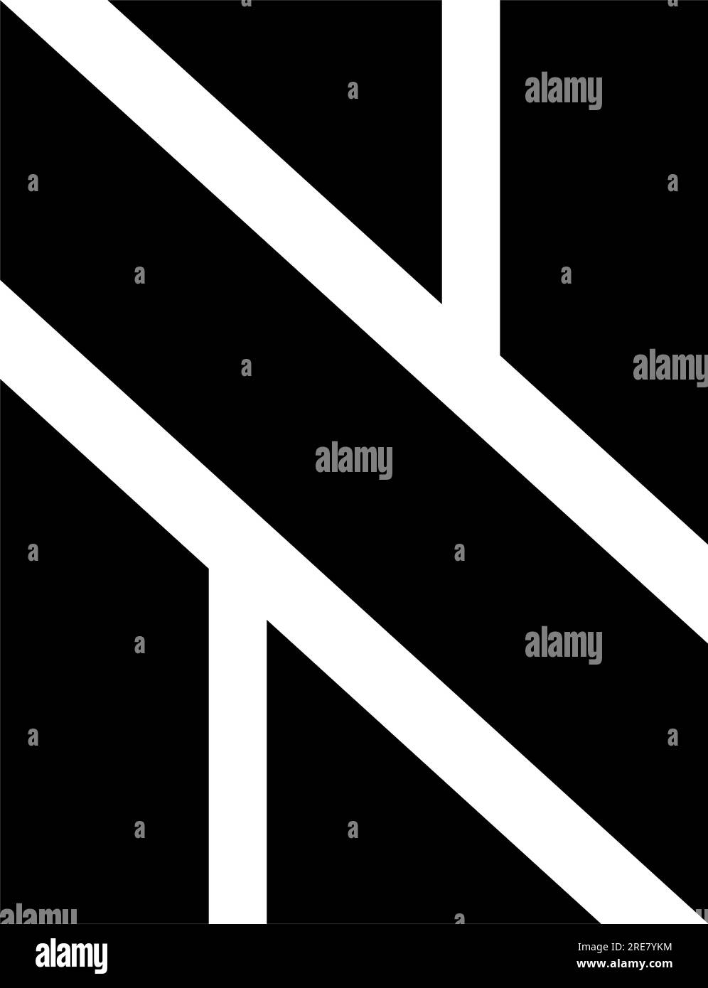 Black Rectangle Shaped Letter N Icon on a White Background Stock Vector ...