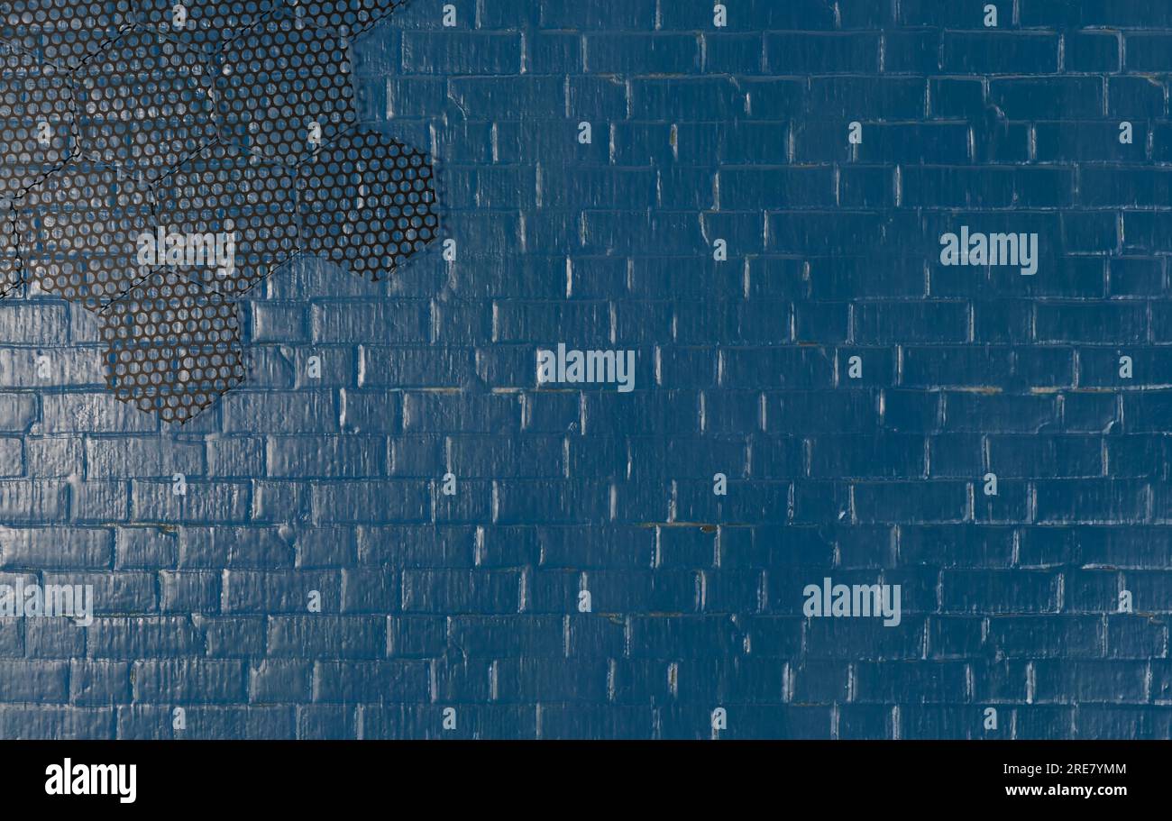 Empty wall mockup with metal objects for showcase your designs, wall ...