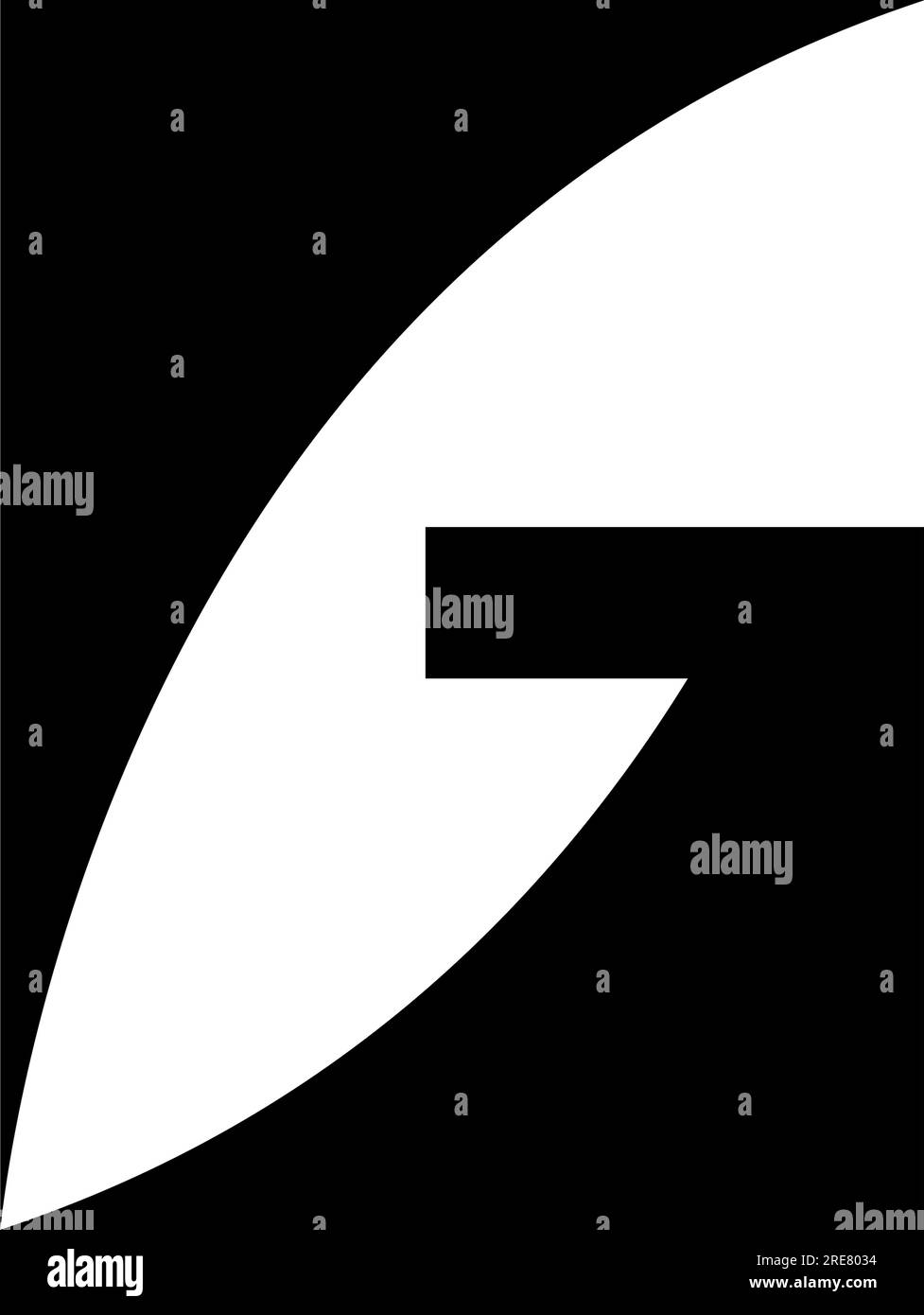 Black Rectangular Letter G Icon on a White Background Stock Vector ...