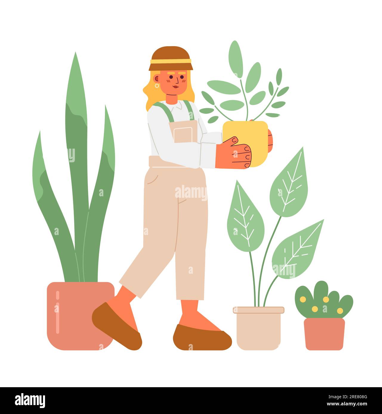 Indoor Garden 2d Vector Isolated Spot Illustration Stock Vector Image And Art Alamy