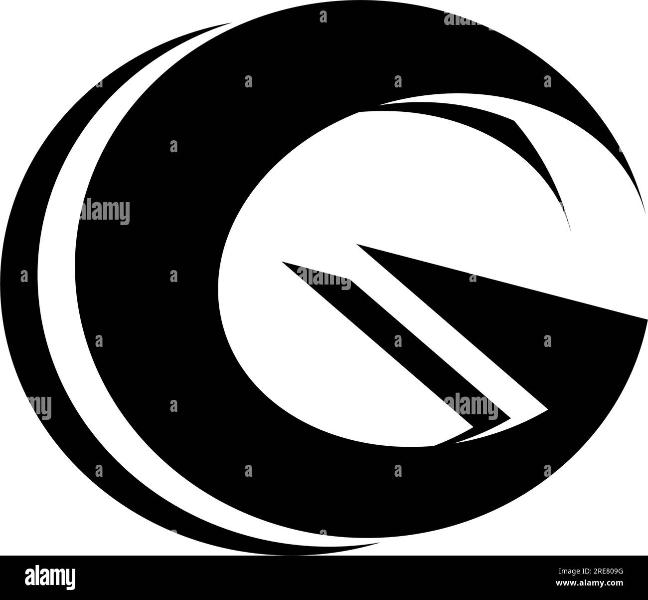 Black Round Layered Letter G Icon on a White Background Stock Vector ...