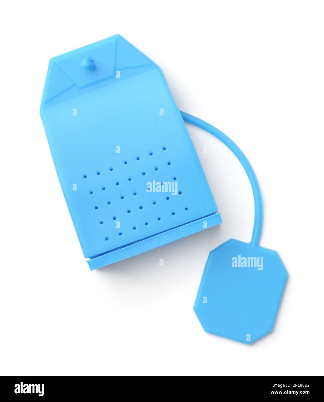 Top view of blue silicone tea Infuser bag isolated on white Stock Photo ...