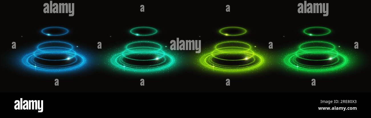 Circle neon light effect energy glow game portal Stock Vector Image ...