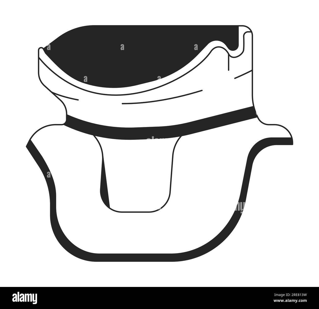 Cervical Collar Flat Monochrome Isolated Vector Object Stock Vector