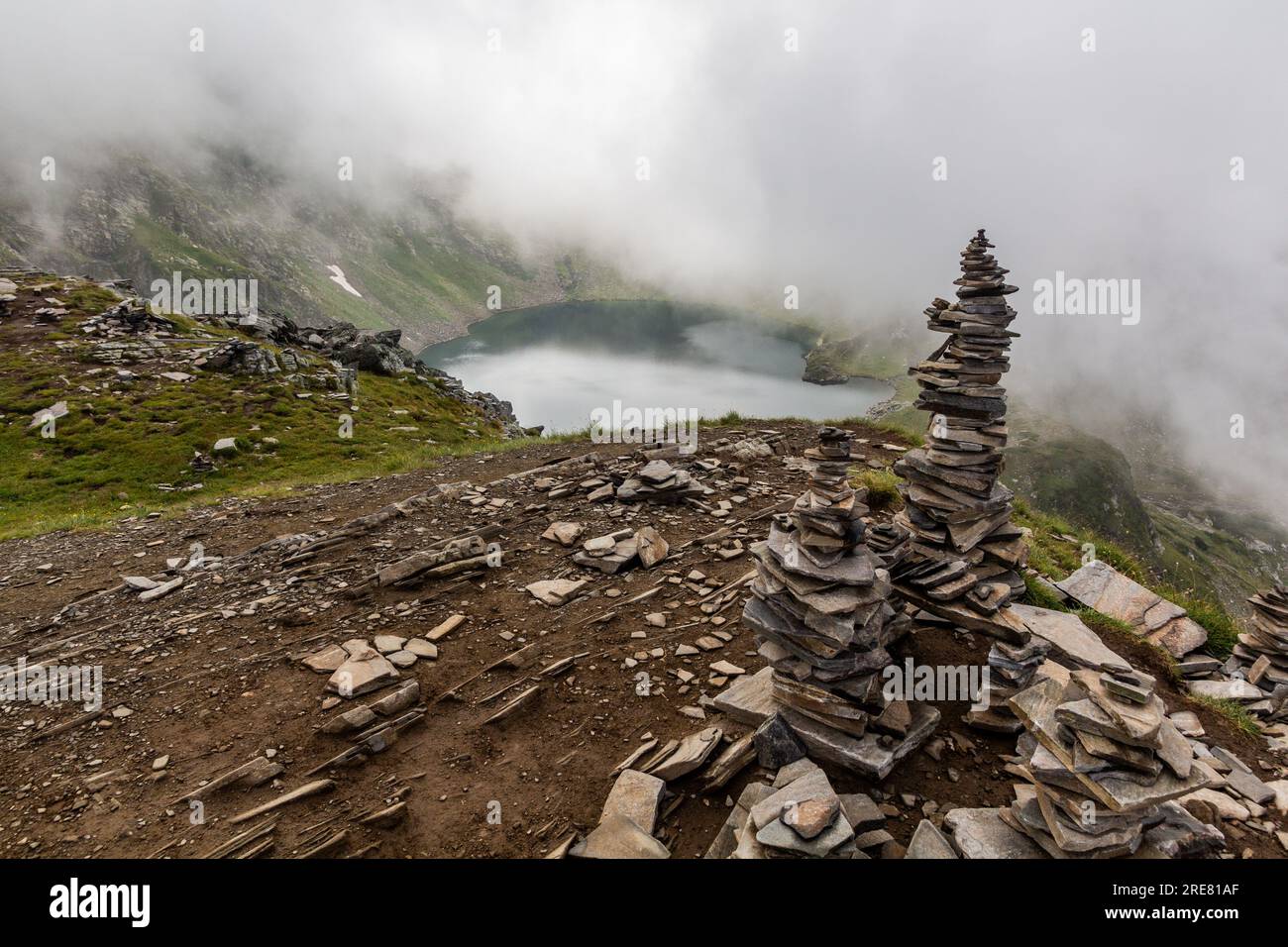 Okoto (Eye) lake from Ezeren peak in Rila mountains, Bulgaria Stock ...