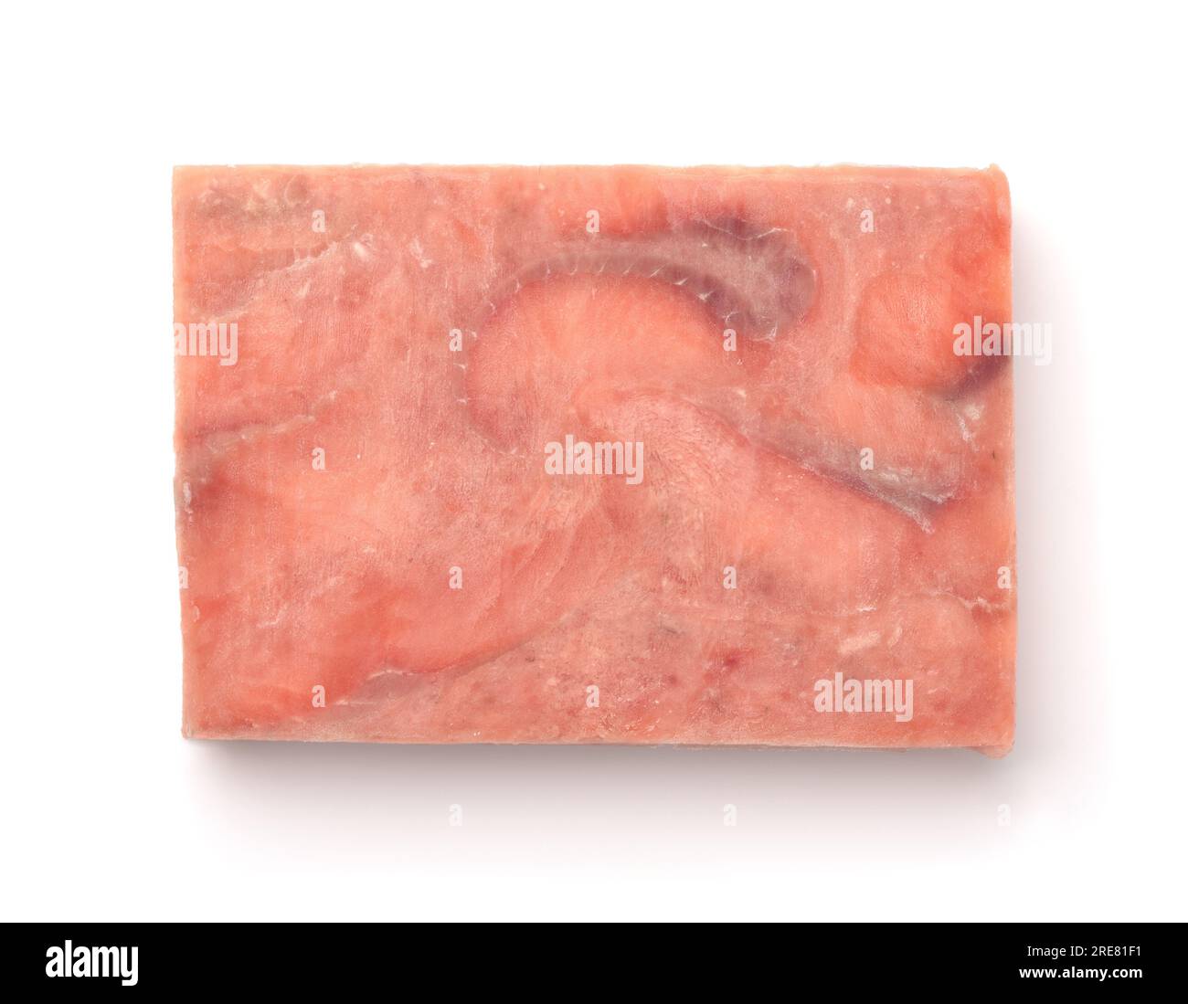 Top view of raw frozen salmon fillet block isolated on white Stock ...