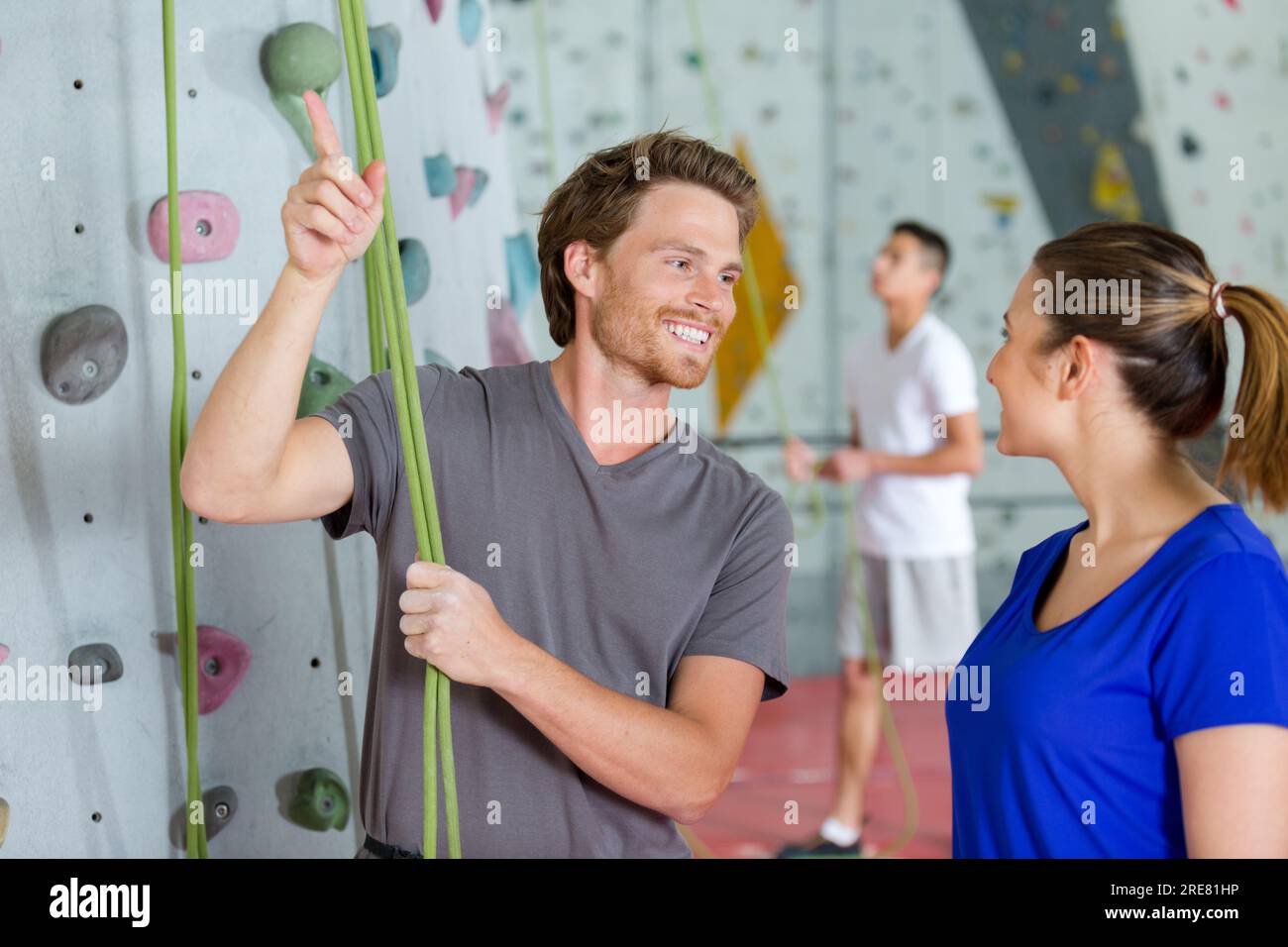 Smiling climber in safety hi-res stock photography and images - Alamy
