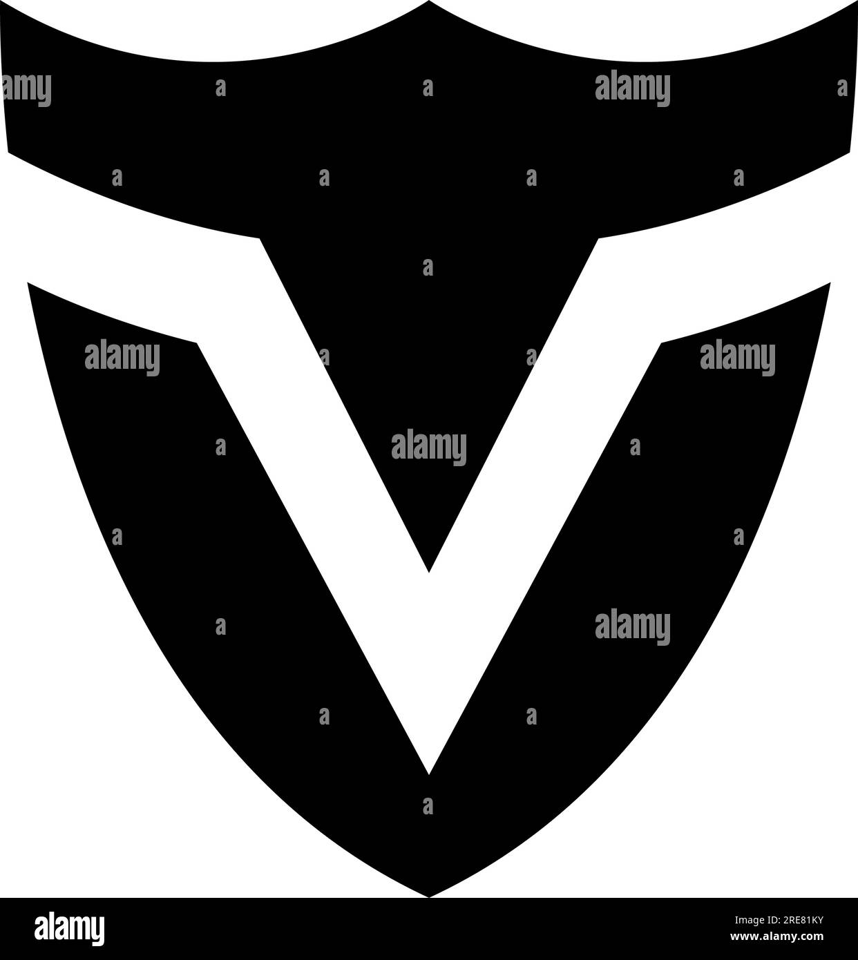 V shield logo Black and White Stock Photos & Images - Alamy