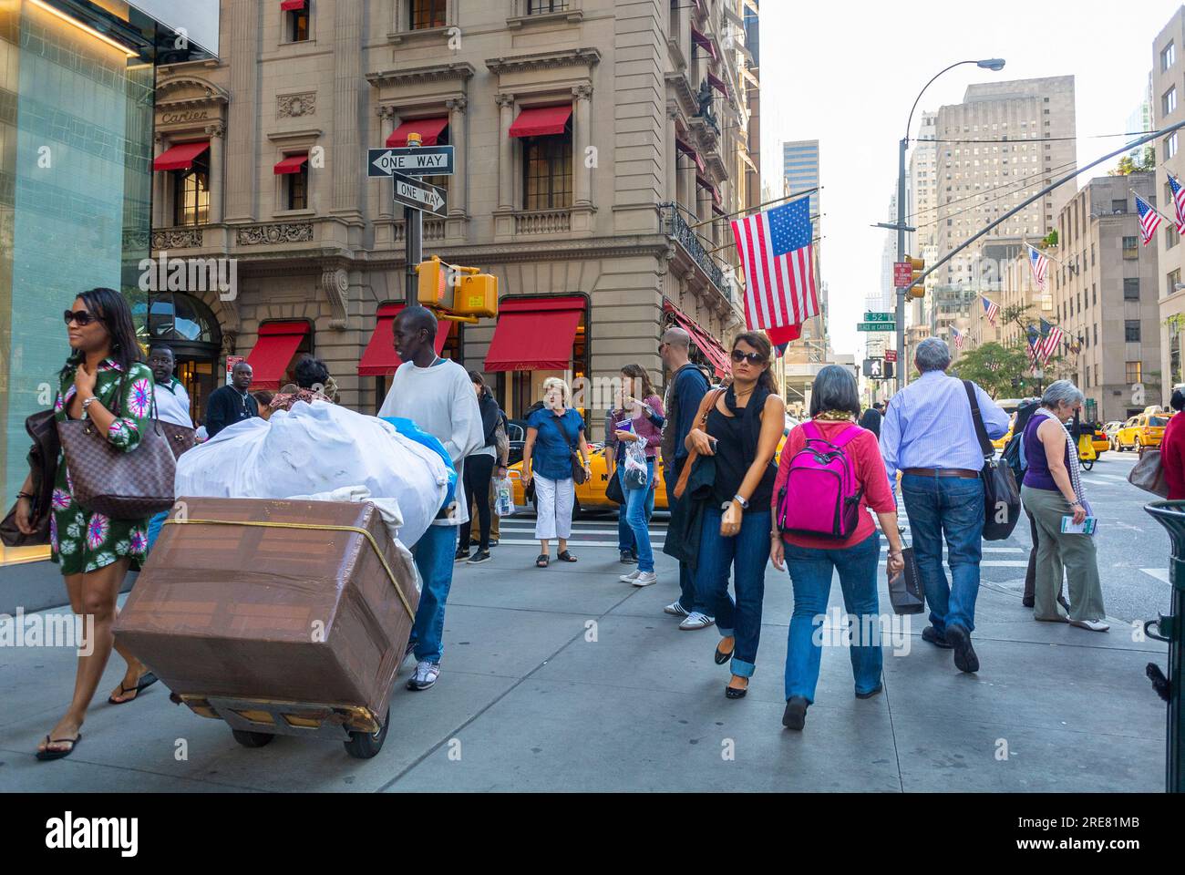 New York City, NY, USA, Large Crowd of Diverse People, Walking, Street ...