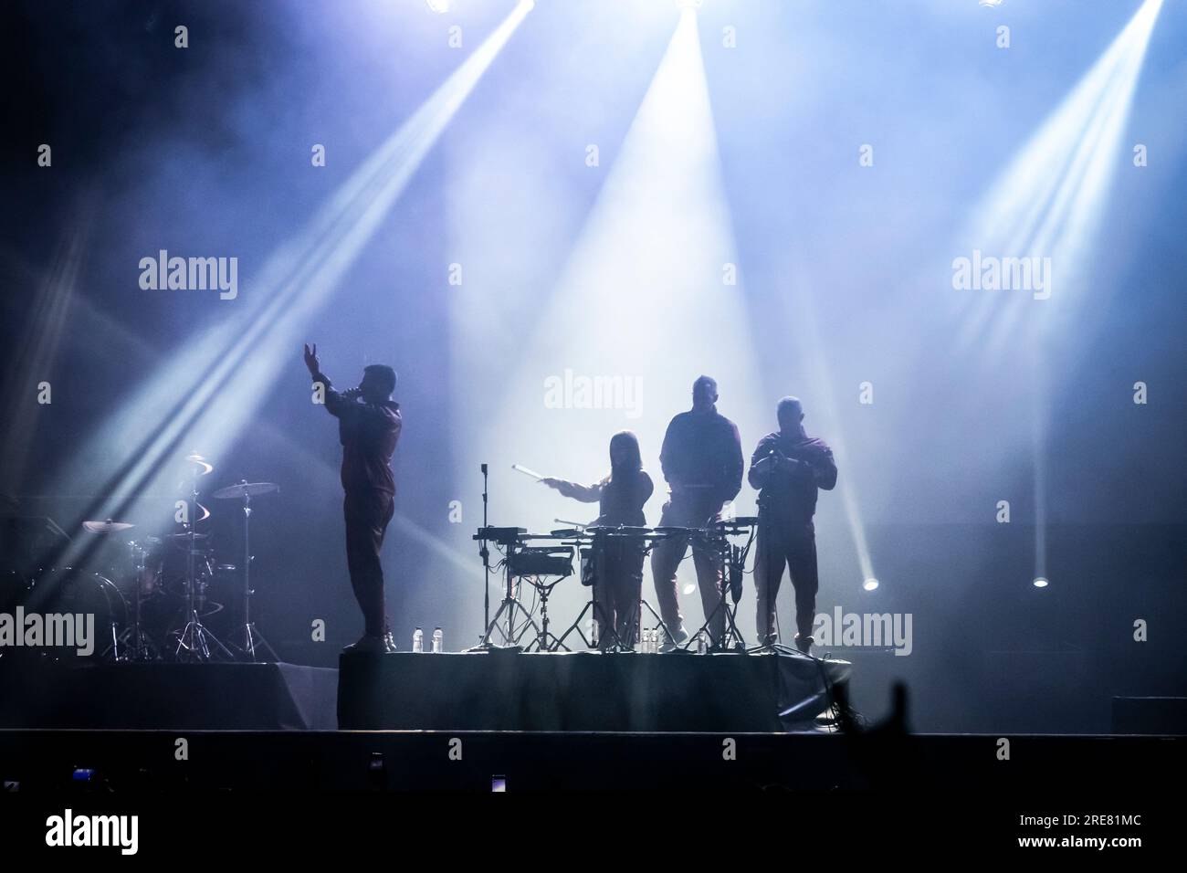 The music group Zetak performing in a concert in Donostia-san Sebastian ...