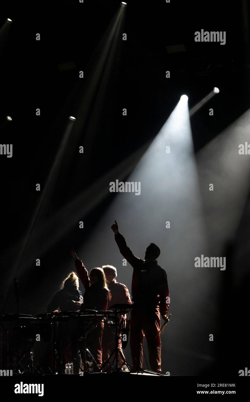 The music group Zetak performing in a concert in Donostia-san Sebastian ...