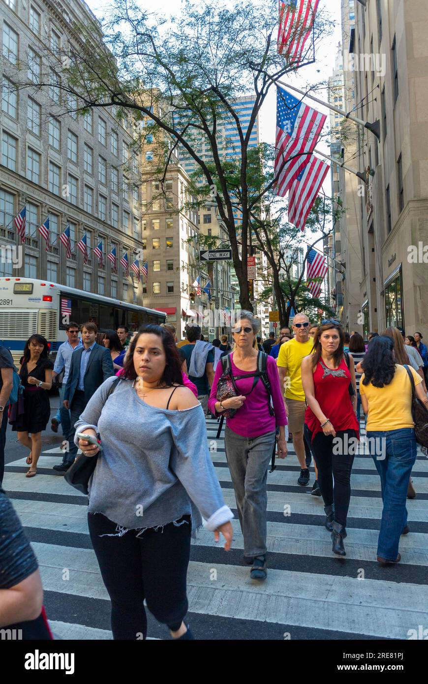 New York City, NY, USA, Street Scenes, Fifth Avenue, Large Crowd People ...