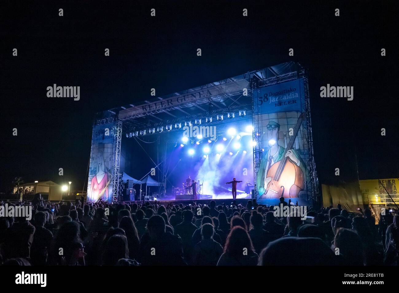 The music group Zetak performing in a concert in Donostia-san Sebastian ...
