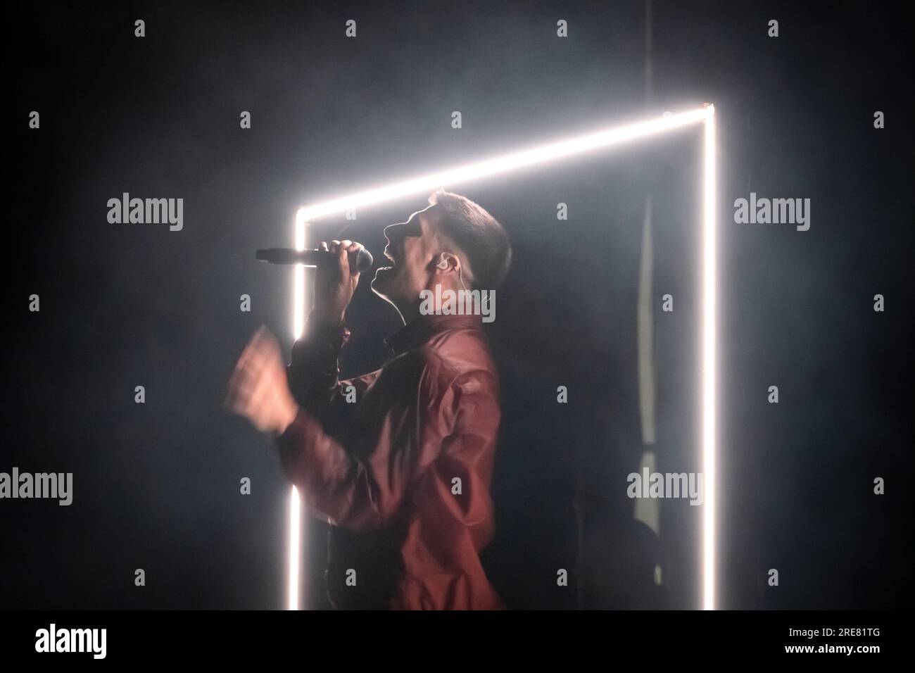 The music group Zetak performing in a concert in Donostia-san Sebastian ...
