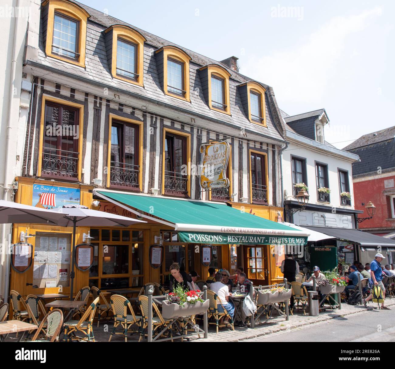Le Drakkar restaurant in St Valery sur Somme Stock Photo - Alamy