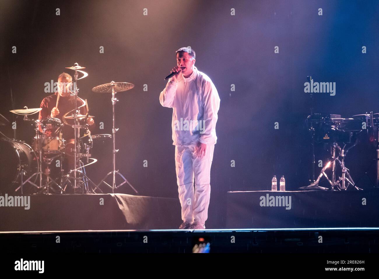 The music group Zetak performing in a concert in Donostia-san Sebastian ...
