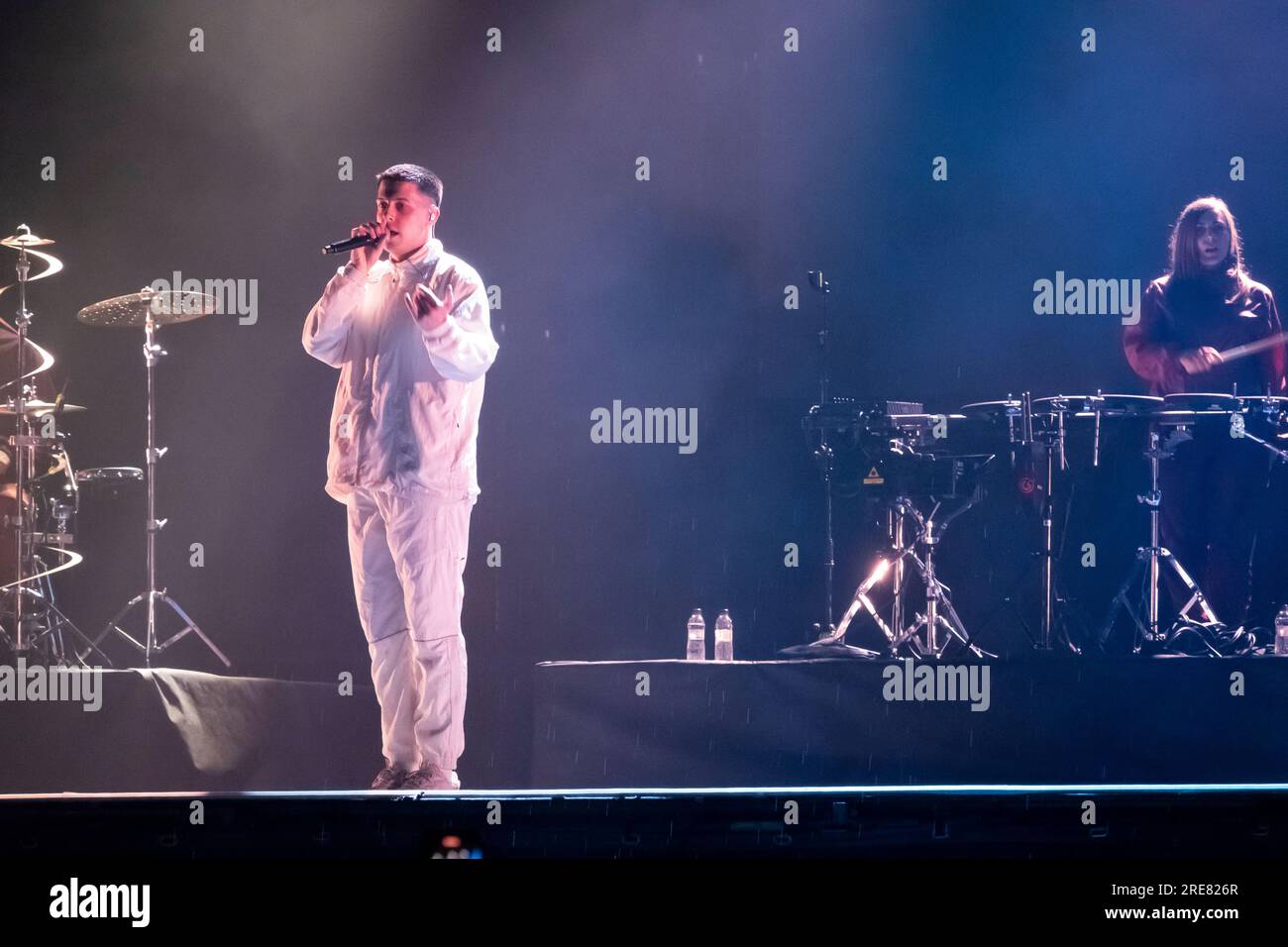 The music group Zetak performing in a concert in Donostia-san Sebastian ...