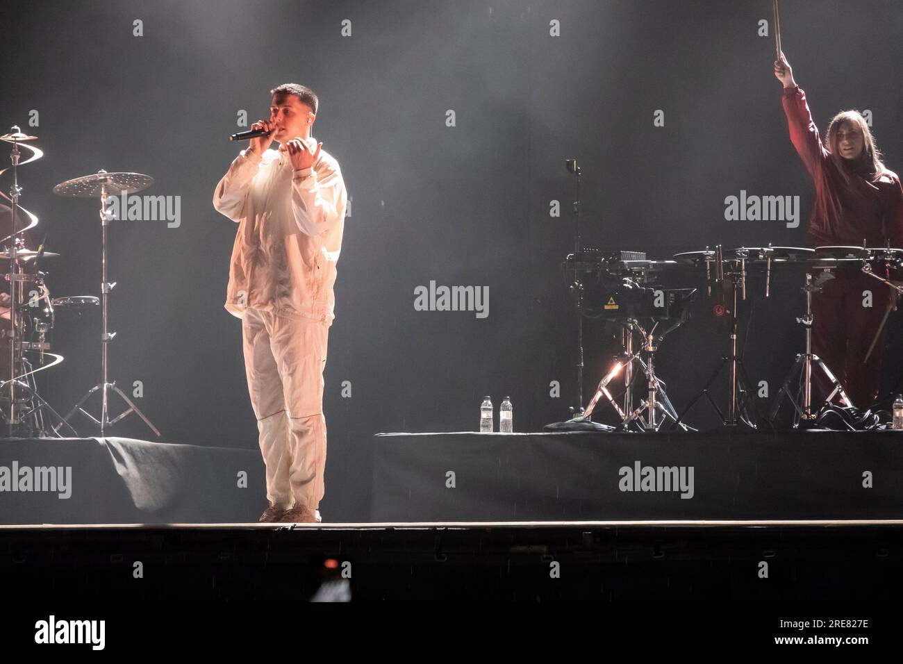 The music group Zetak performing in a concert in Donostia-san Sebastian ...