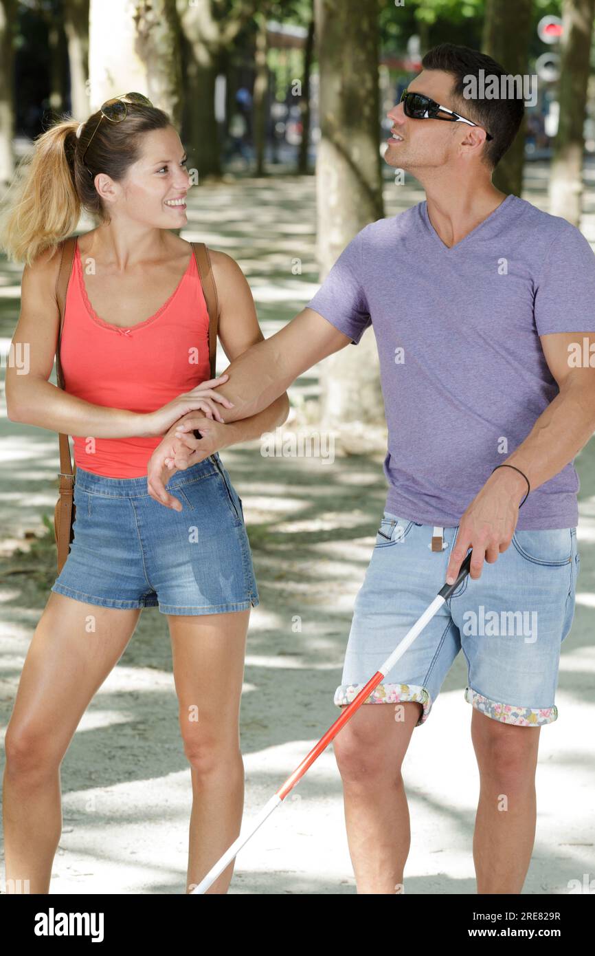 Young blind man walking in hi-res stock photography and images - Alamy